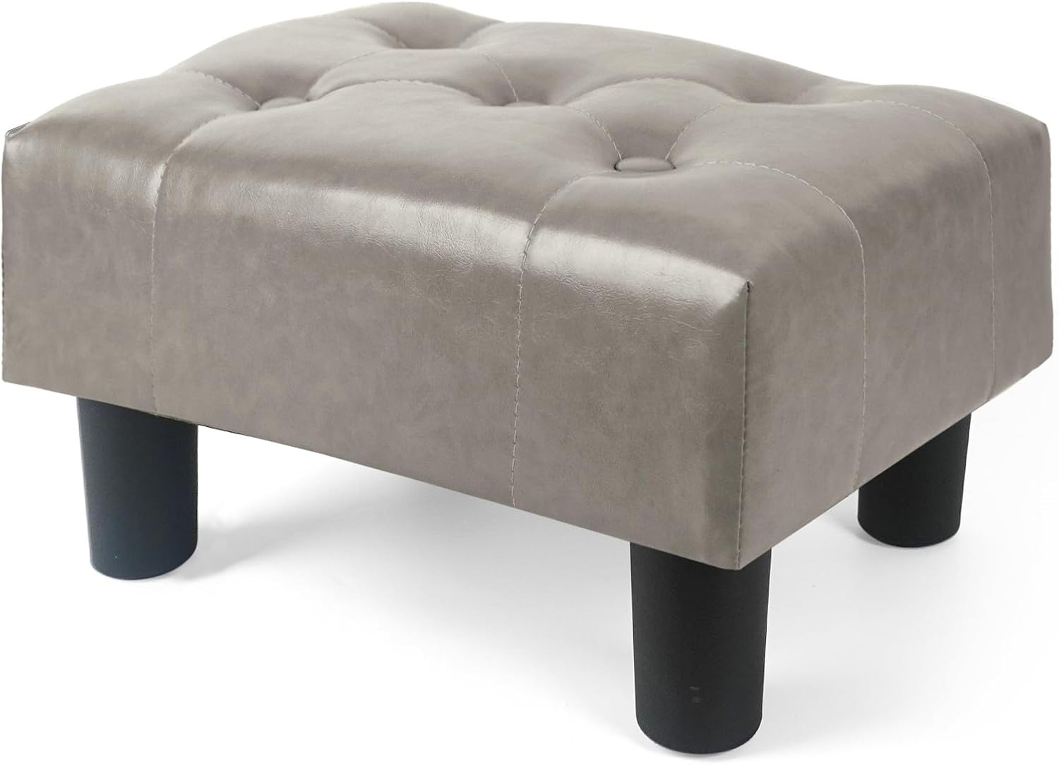BRIAN & DANY Small Foot Stool, Faux Leather Footstool with Legs ...