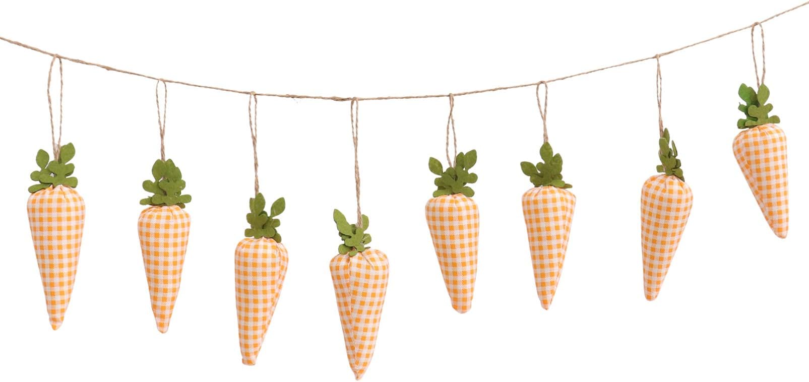Amazon.com: NUOBESTY Easter Carrot Banner Bunny Carrot Garland Fabric ...