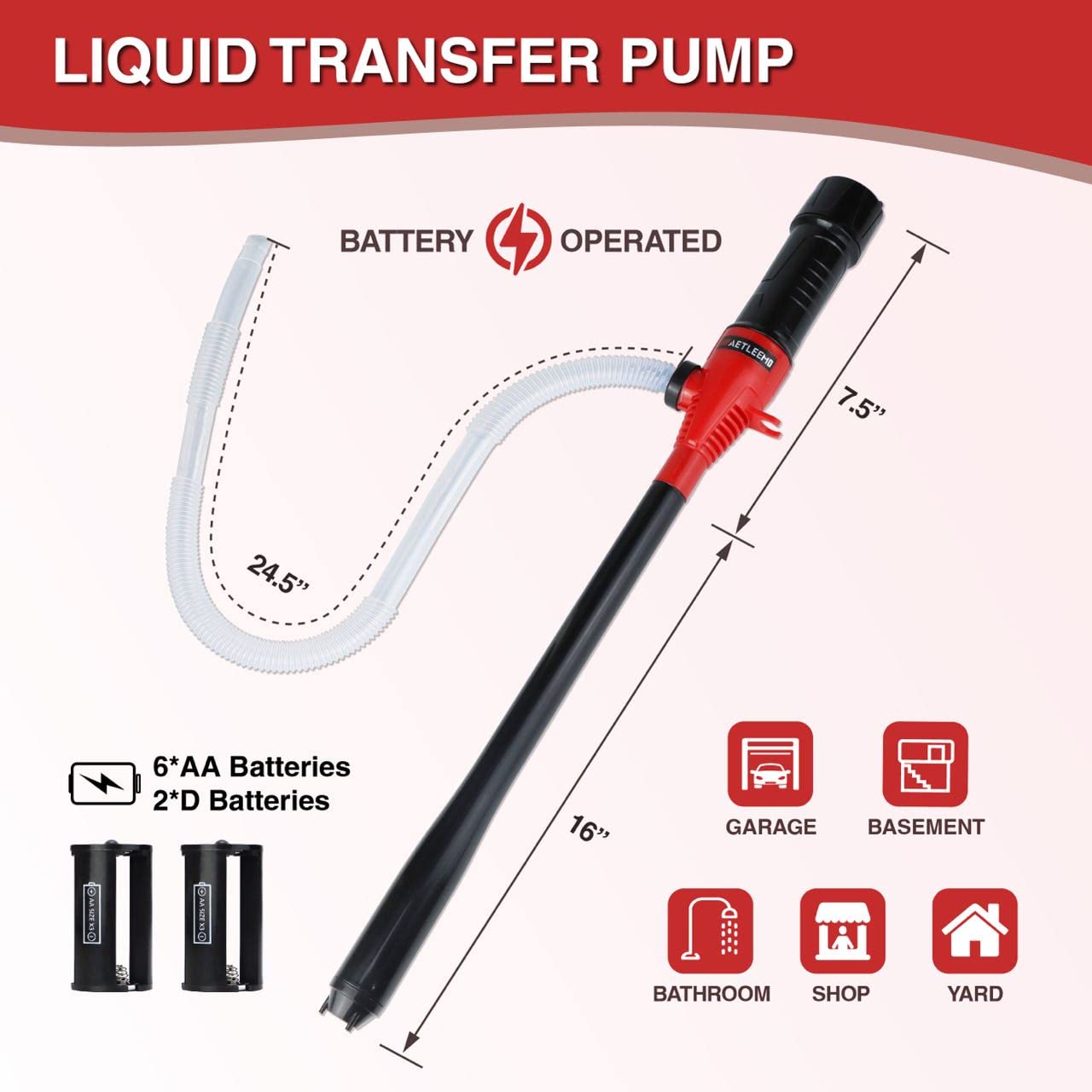 Snapklik.com : AETLEEMO Portable Power Battery Pump, Water&Fuel ...
