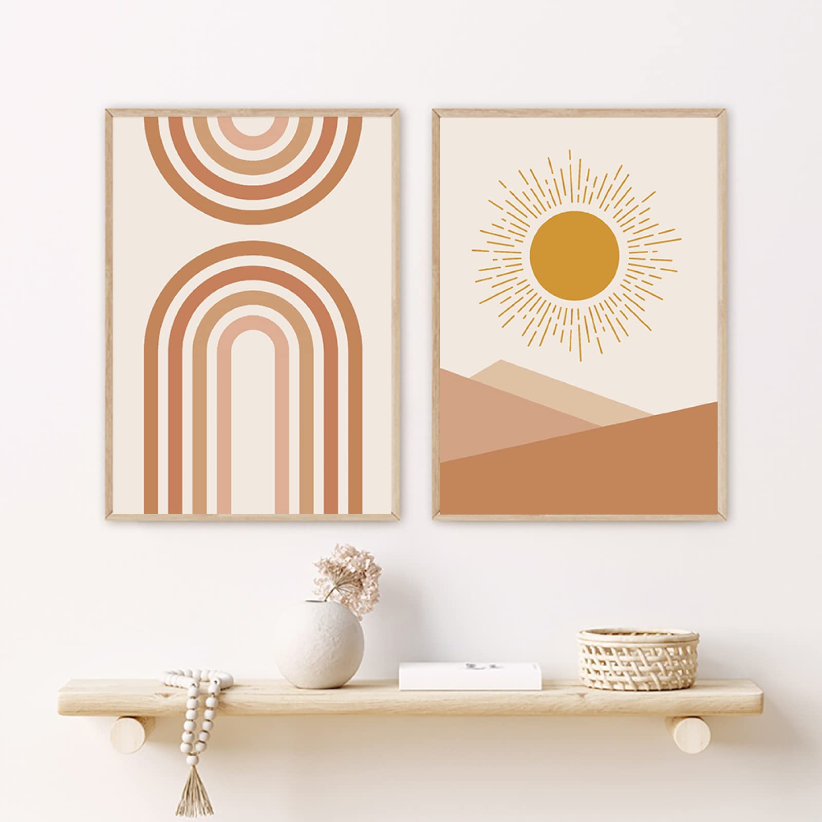 Bohemian Kunstprints 6 Stks/set Boho Minimalistische Canvas Print