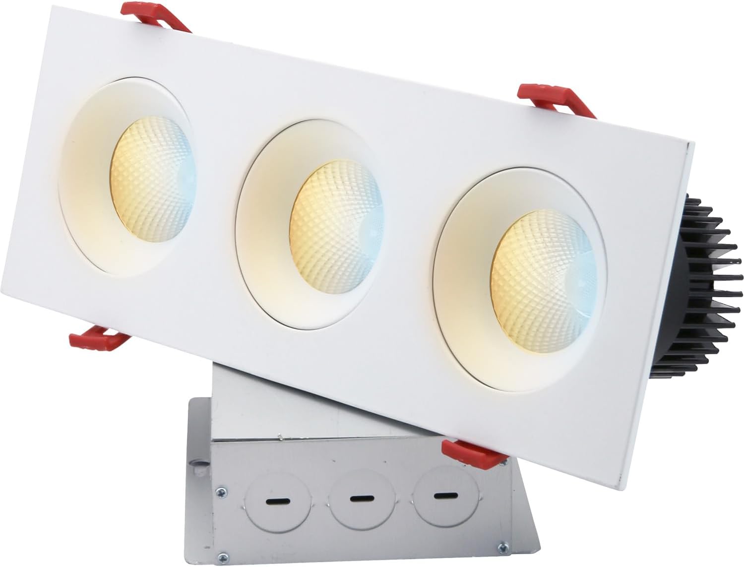 Sunlite 3.5” LED Three Head Gimbal Regressed Downlight Fixture, 36W ...