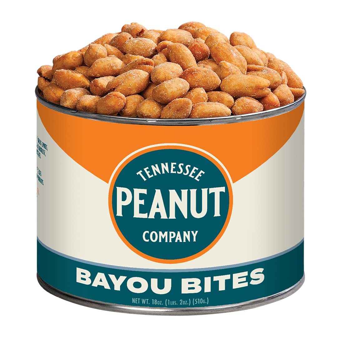 Amazon.com: Bayou Bites Peanuts - Tennessee Peanut Company - 18oz Can ...