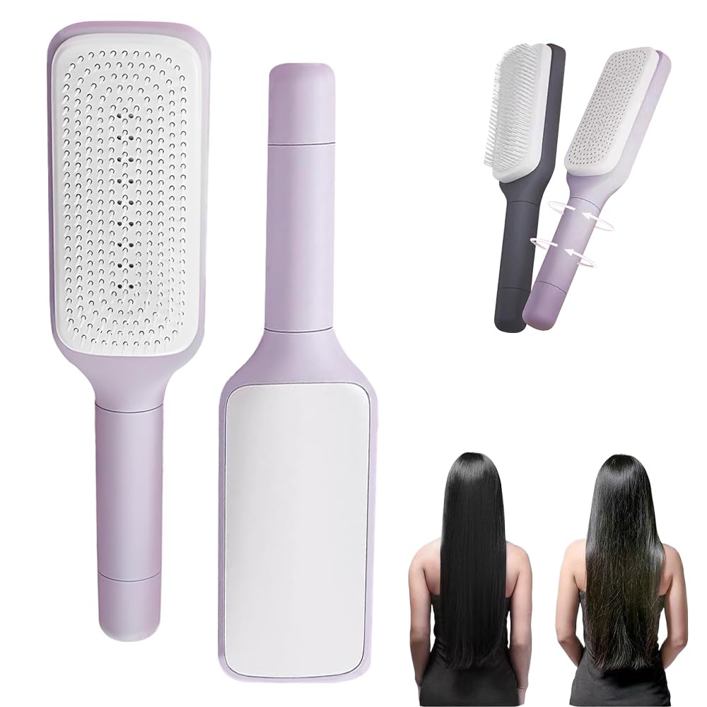 Amazon.com : Self Cleaning Hair Brushes, Retractable Hair Brush, Easy ...