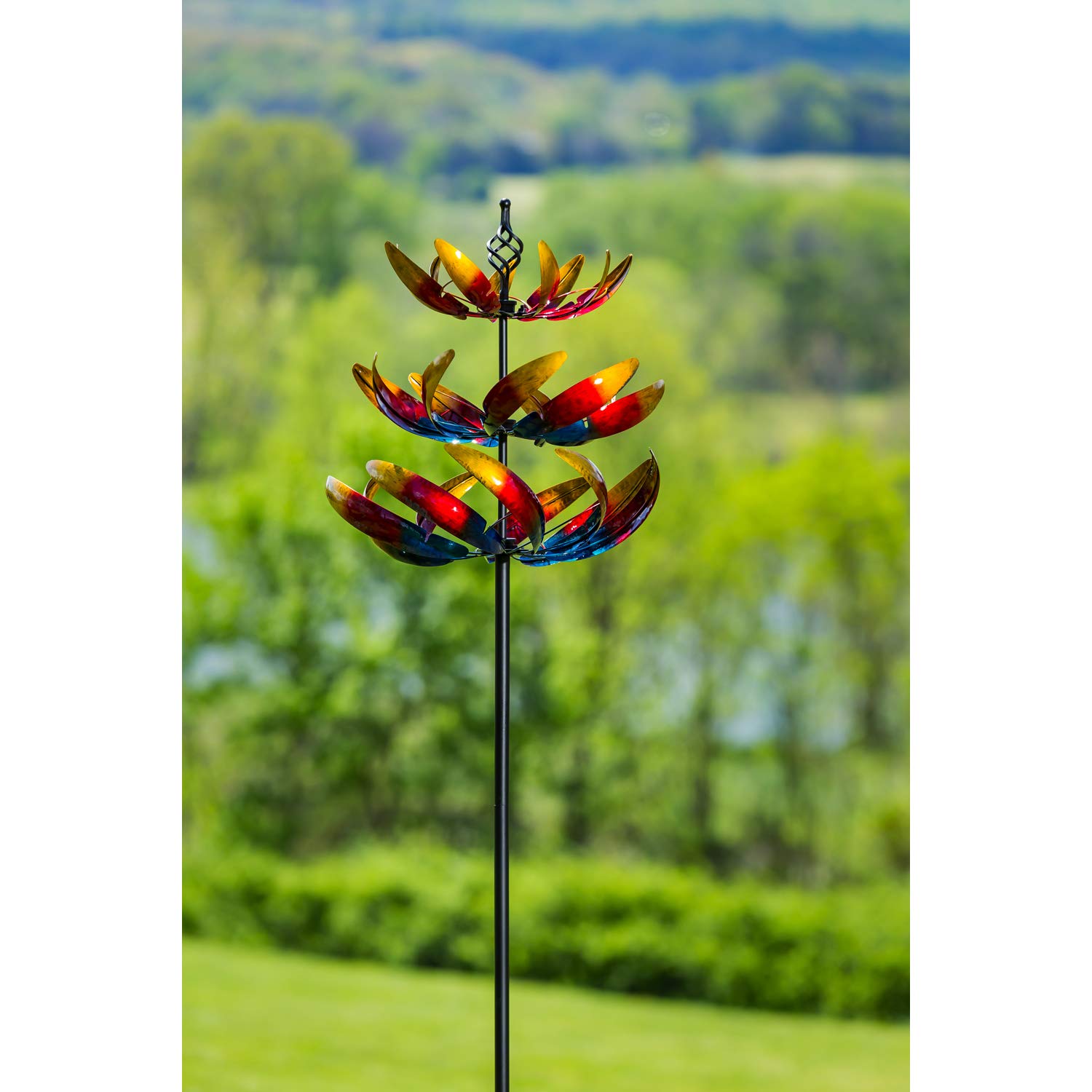 Snapklik.com : 3 Tier Ombre Waves In Motion Metal Wind Spinner 84 Inch ...