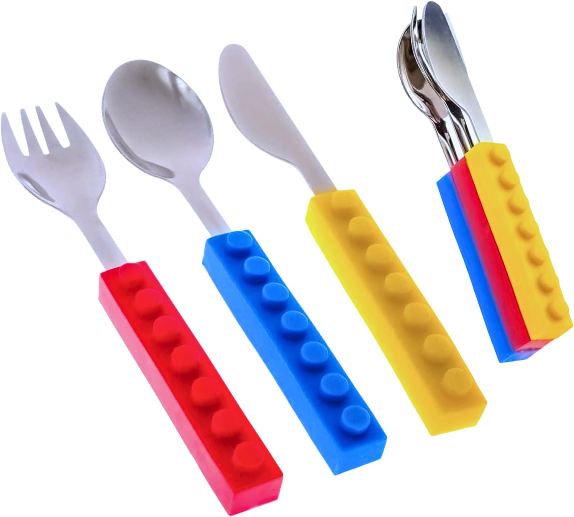 Amazon.com: Toddler Utensils and Brick Toys - Set of 3 Interlocking ...
