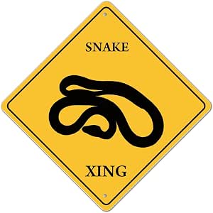 Amazon.com: 15 Inch Snake Crossing Sign Caution Snake Xing Warning ...