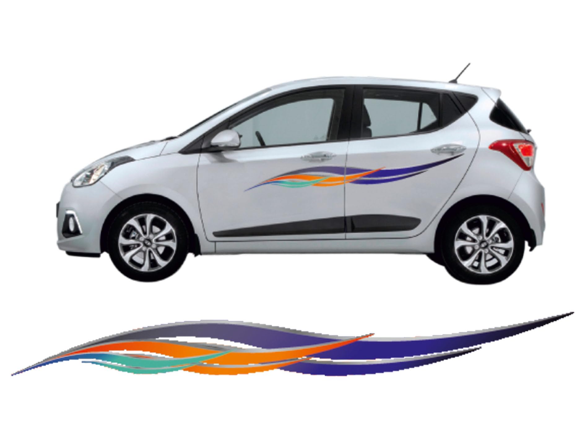 AUTOMANTRA i10 Car Side Decal Stickers Exterior Graphics, Vinyl Printed ...