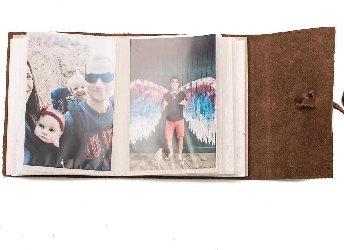 Rustico Premium Handcrafted Top Grain Leather Photo Album for 4×6 ...