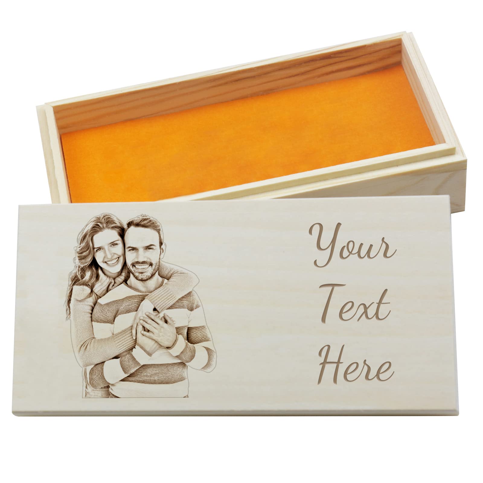 Amazon.com: Fadace Personalized Wood Gift Box with Photo Text Custom ...
