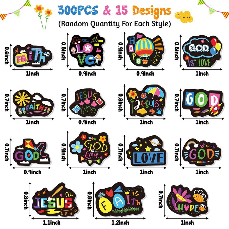 Snapklik.com : 300pcs Religious Cartoon Black Foam Stciekrs Sunday ...