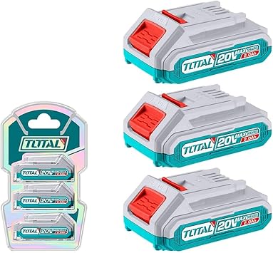 TOTAL P20S 20V Lithium-Ion Battery Kit 3-Pack 2.0Ah TOSLI240311 ...