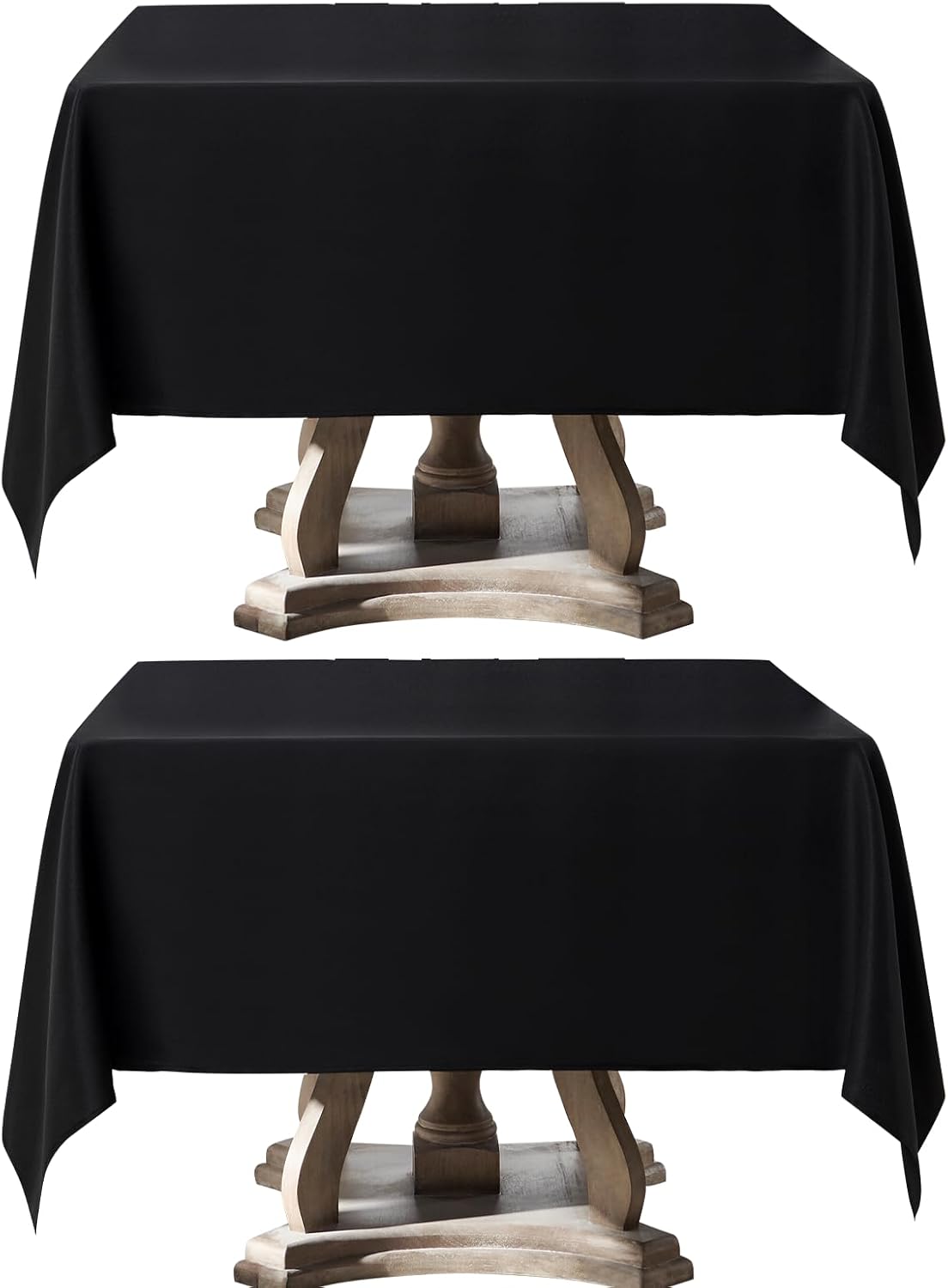 Amazon.com: Aocoz Square Tablecloth 52 x 52 Inch Black 2 Pack ...