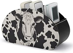 Amazon.com: Black And White Cow Remote Control Holder with 5 ...
