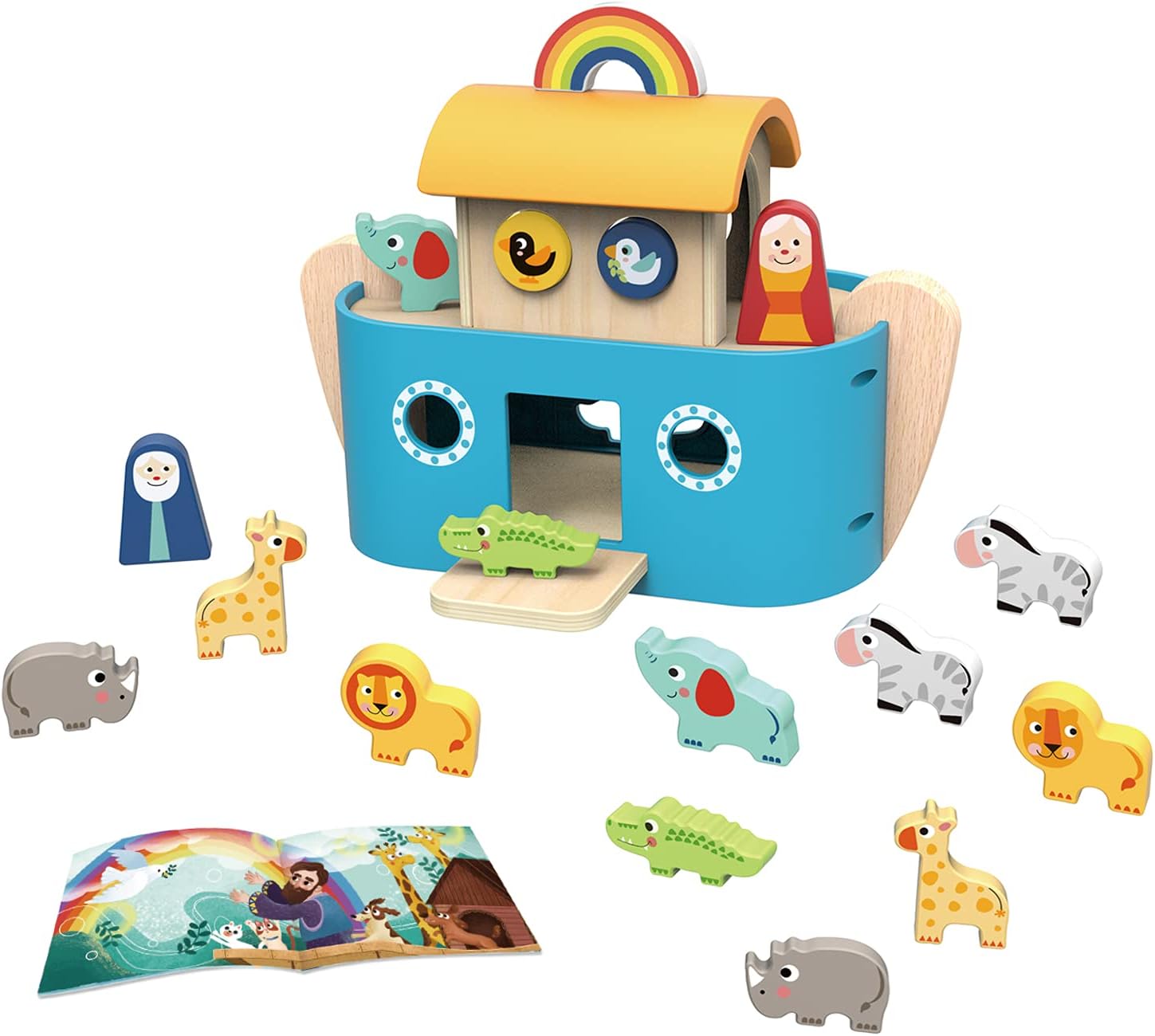 Amazon.com: TOOKYLAND Noah's Ark Toy for Toddler Wooden Toys Animal ...