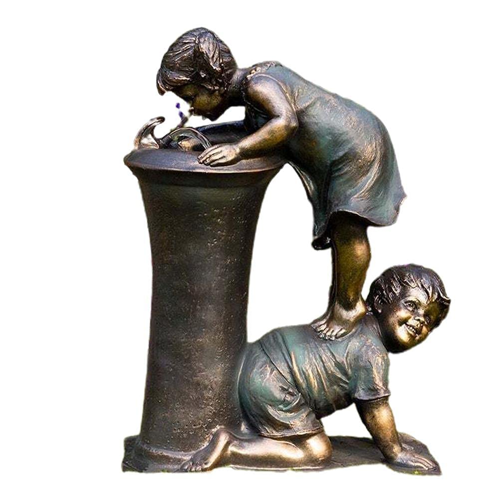 Amazon.com: Boy and Girl Garden Statue Resin Pressure Water Bath ...