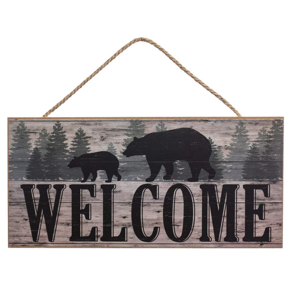 Amazon.com: Losea Welcome Bears Front Door Decor Hanging Sign 5x10 ...
