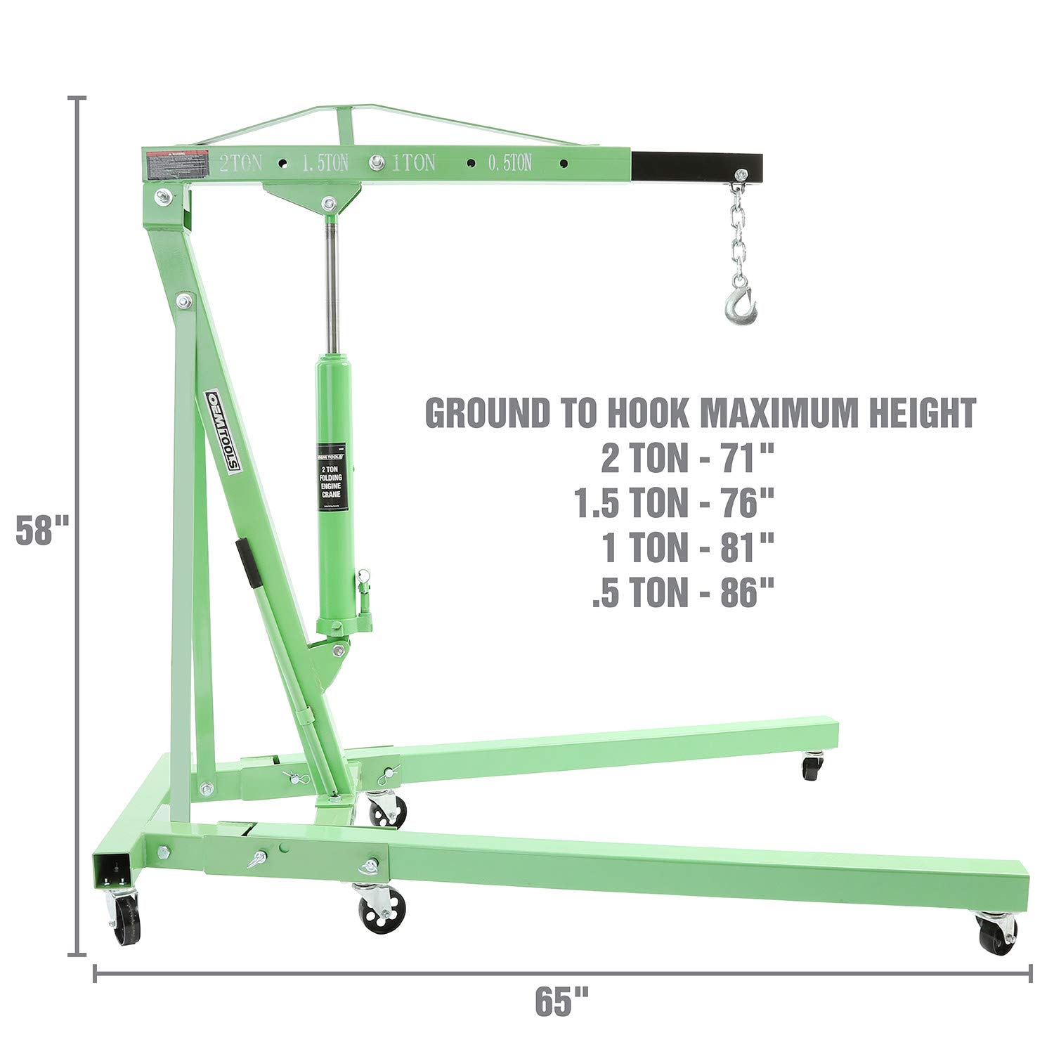 Buy OEMTOOLS 24830 2 Ton Folding Shop Crane, Engine Hoist, 2 Ton Engine ...
