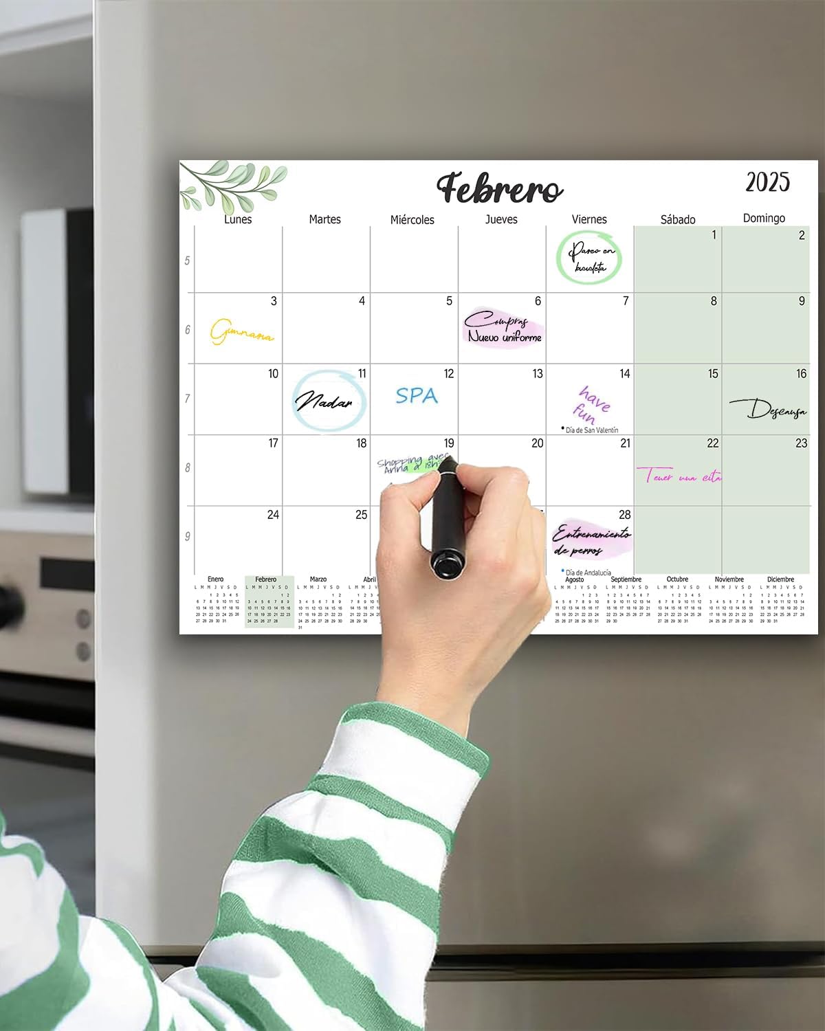 Pizarra Nevera Organizador Semanal Mensual A4 Calendario Magnético ...