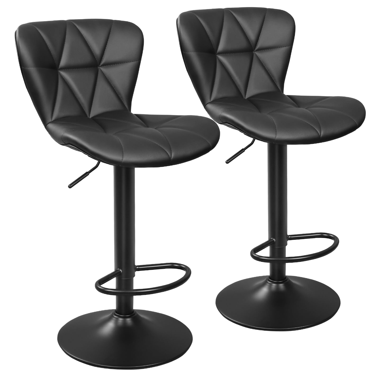 Amazon.com: ERGOSEAT Bar Stools Set of 2, Adjustable Swivel Bar Chairs ...