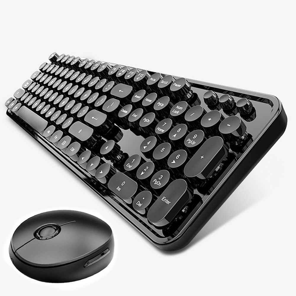 Amazon.com: STIVIC Wireless Keyboard and Mouse Combo, Retro Style ...