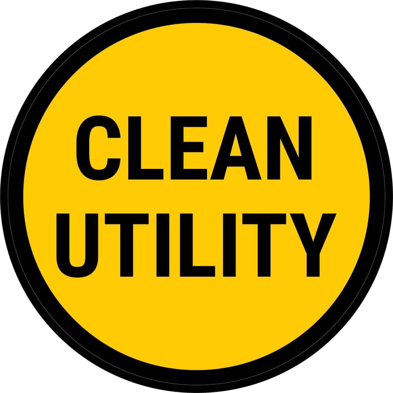 Amazon.com: Clean Utility Circular - Sign Wayfinding Sign 12-Inch ...