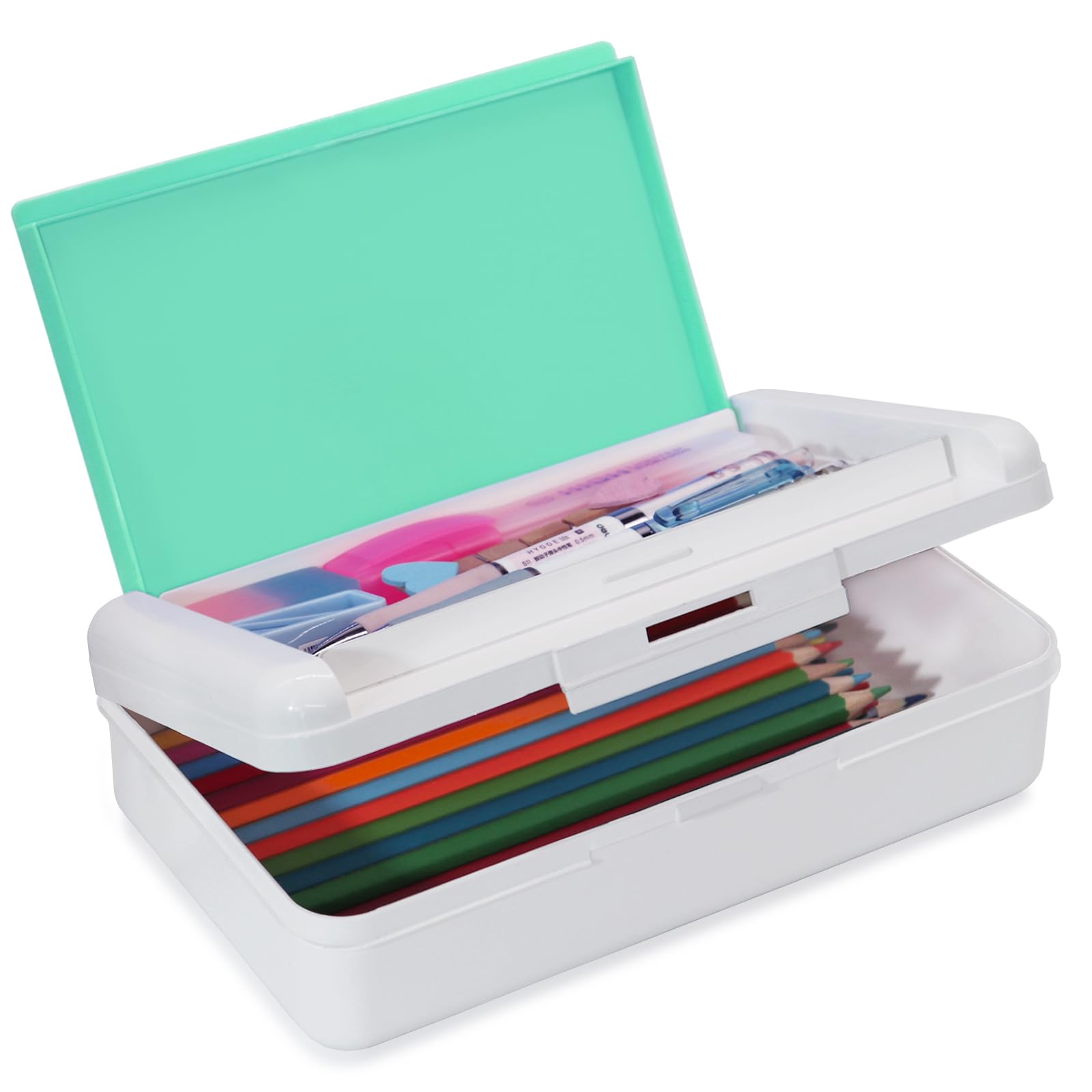Amazon.com: Nuozme Double Layer Pencil Box, Hard Pencil case 2 ...