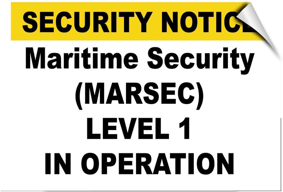 Amazon.com : Security Notice Maritime Security (Marsec) Level 1 LABEL ...