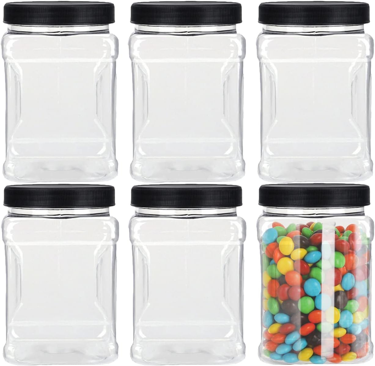 Amazon.com: 22 Ounce Storage Jars Reusable Clear Plastic Jars for ...