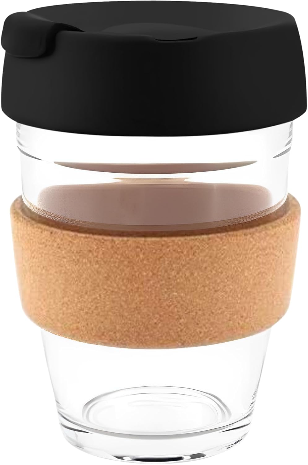 Reusable Glass Coffee Cup/Travel Mug with Lid - Heat Resistant Sleeve ...