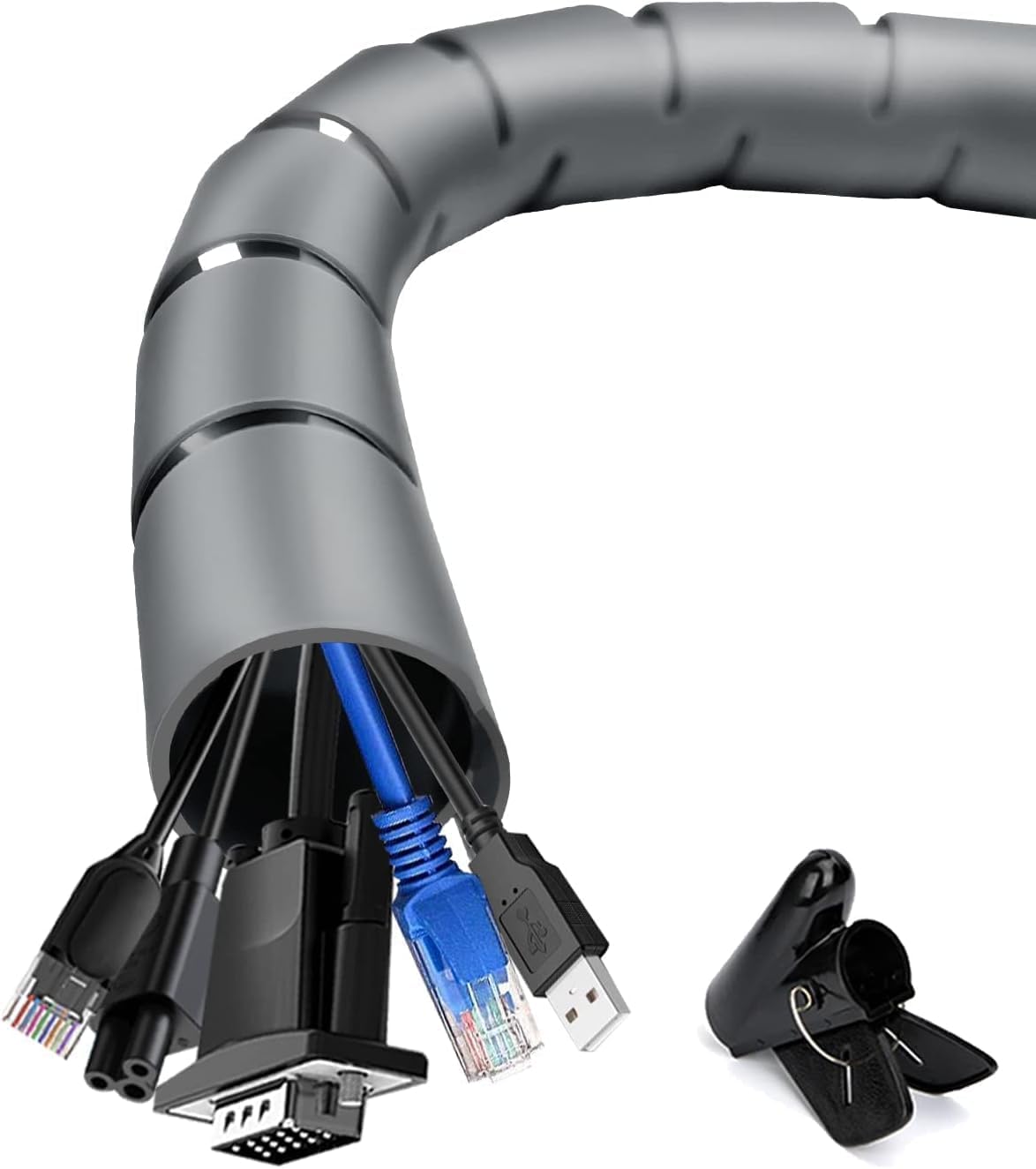 Cable Tidy Cable Management Sleeve, shinfly 6m/19.7ft Wire Tidy Sleeve ...