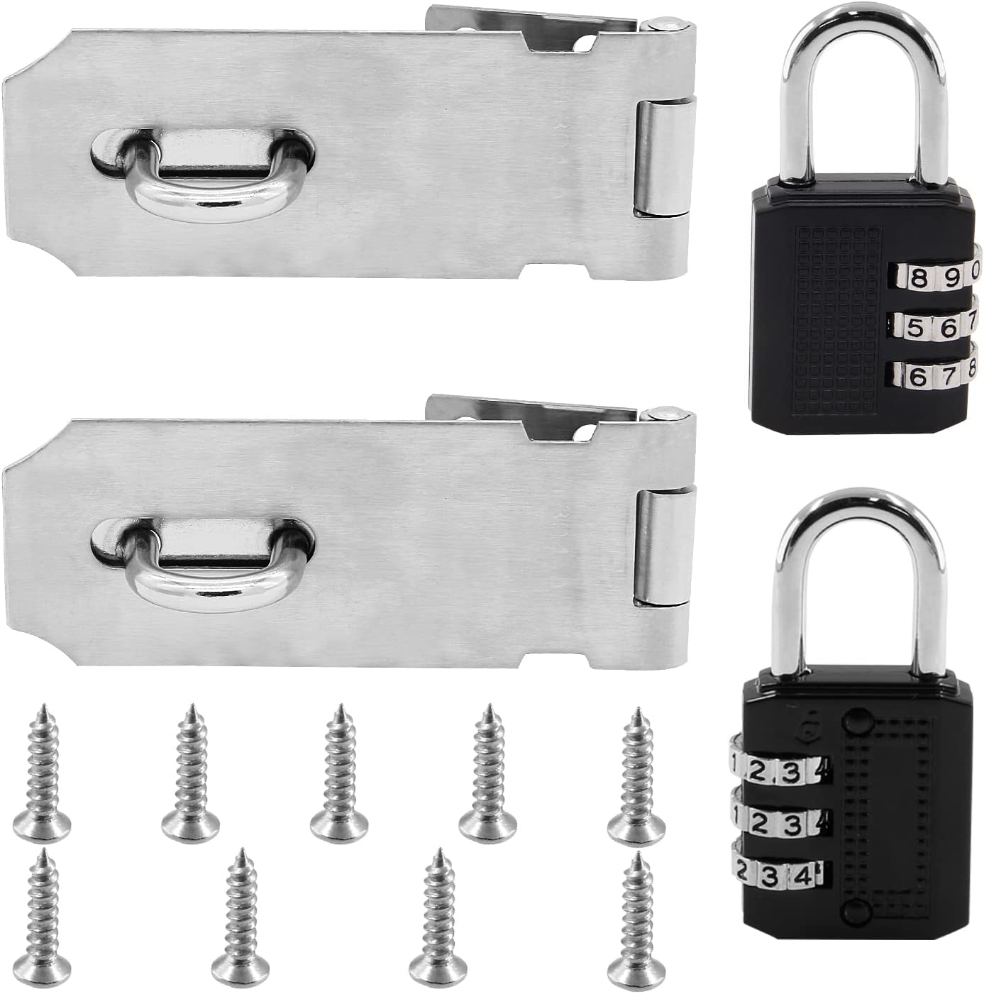 Amazon.com: Kemcatui 4 Pack 90 Degree Door Hasp Latch, 4 Inch Stainless ...