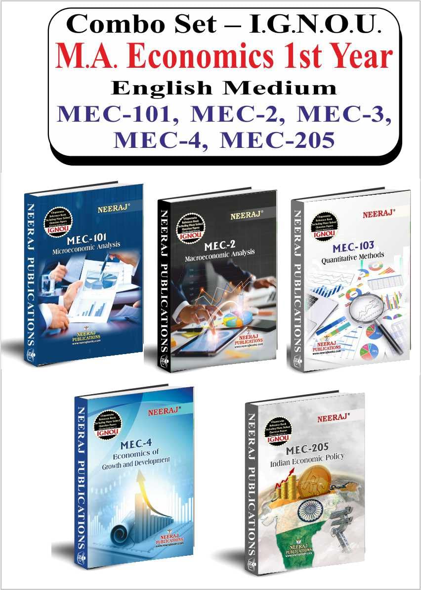 Buy NEERAJ IGNOU MA ECONOMICS 1st Year Set Of 5 Combo Books (MEC-101,MEC-2,MEC-103,MEC-4,MEC-105 ...