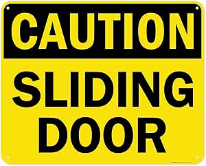 Amazon.com: Caution Sliding Door Sign, 24x30 Inches, 55 mil thick HDPS ...