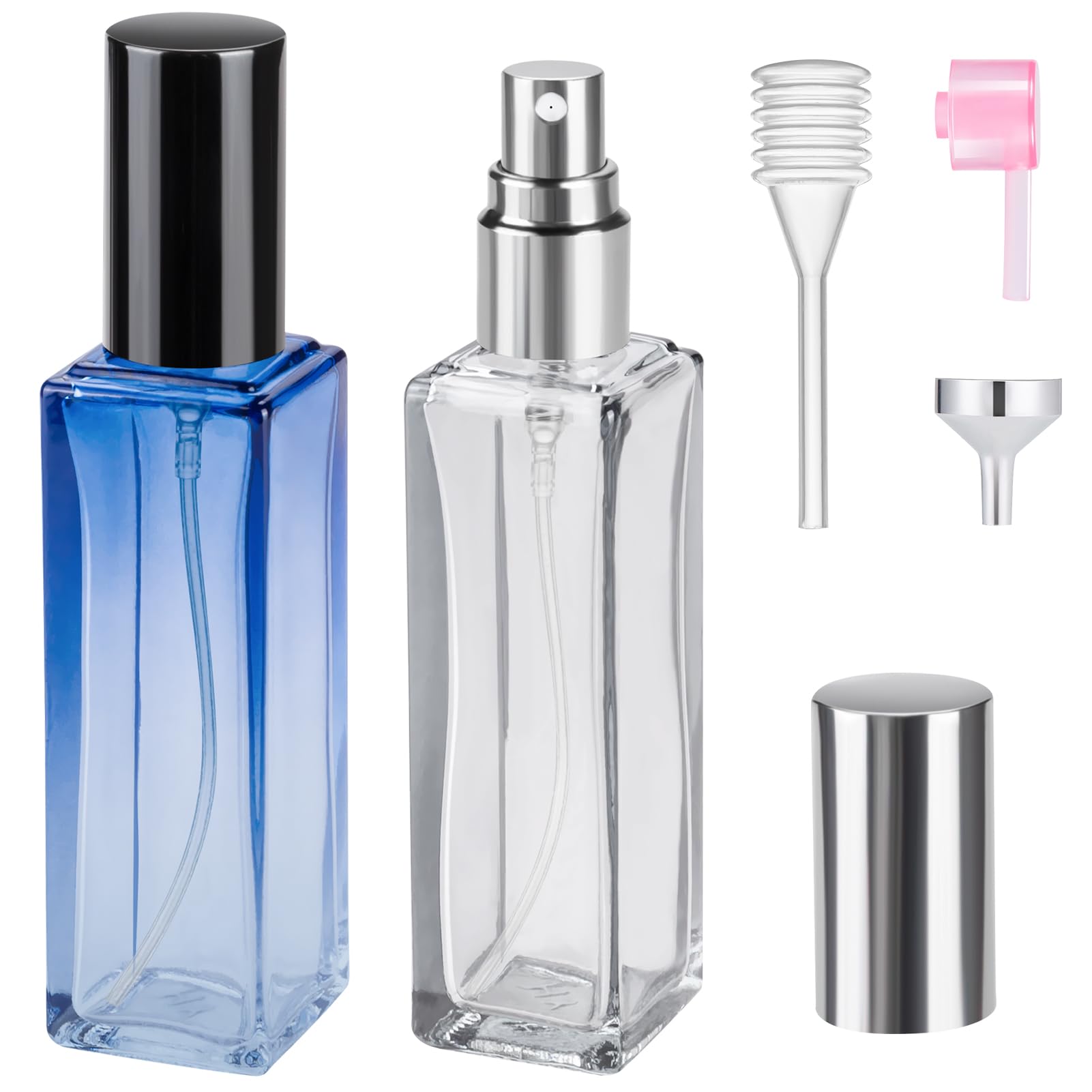 MELLIEX 2 Pieces Glass Perfume Bottler Clear Empty Perfume Diffuser ...