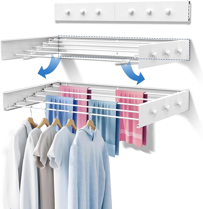 Amazon.com: Muibe Upgrade 6 Knob Hooks Laundry Drying Rack Clothing ...