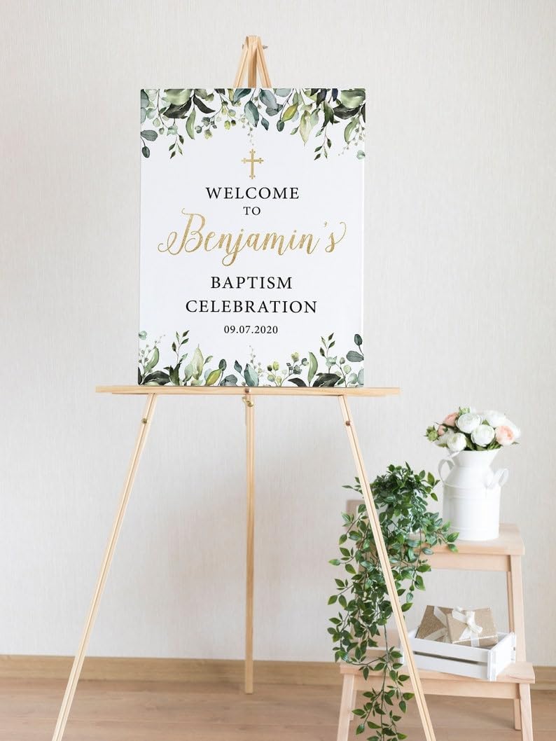 Amazon.com : Personalized Baptism Sign, Baptism Welcome Sign, Baptism ...