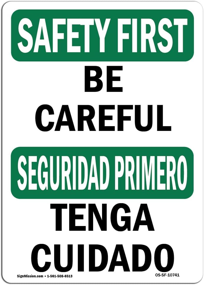 Panneau « Safety First » OSHA – Be Careful | Autocollant en vinyle ...