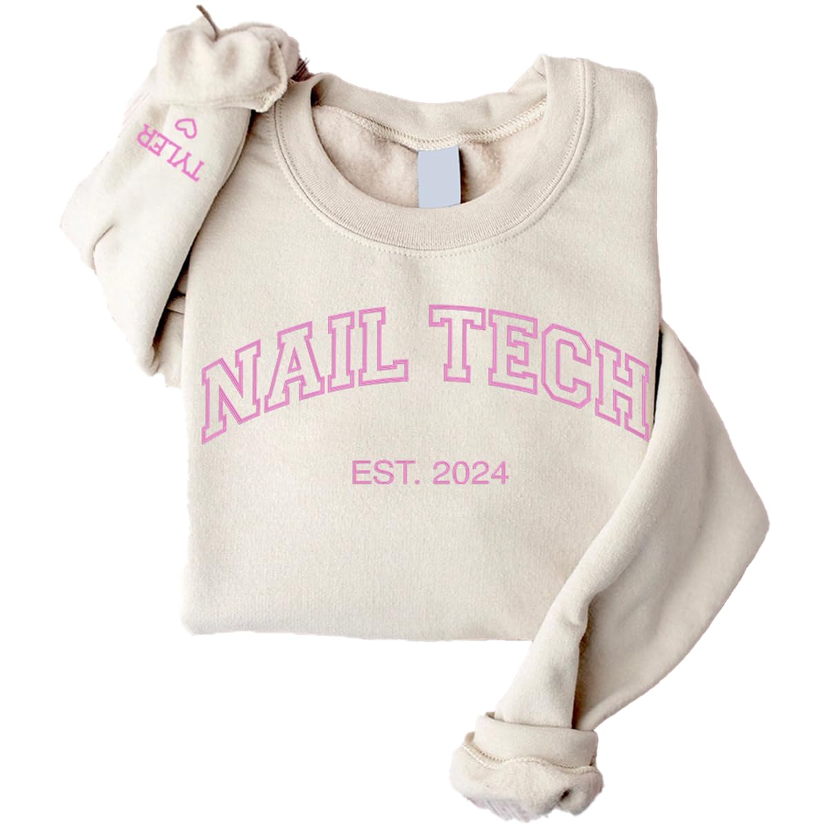 Amazon.com: Gammie Custom Embroidered Nail Tech Sweatshirt ...