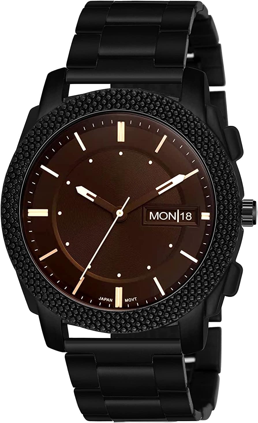 Shocknshop Analog Black Day and Date Stainless Steel Chain Wrist Watch ...