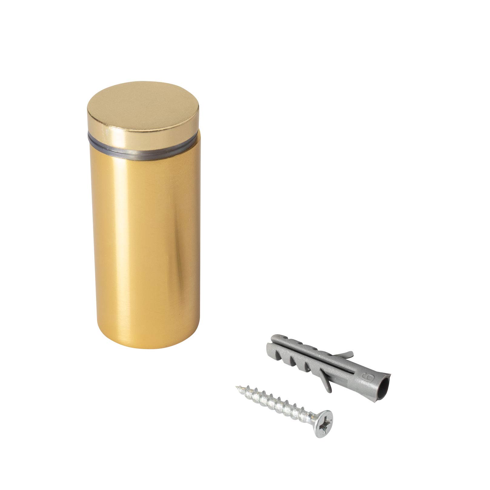 Amazon.com : Sign Standoff 1" Diameter x 2" Barrel Length Gold Aluminum ...