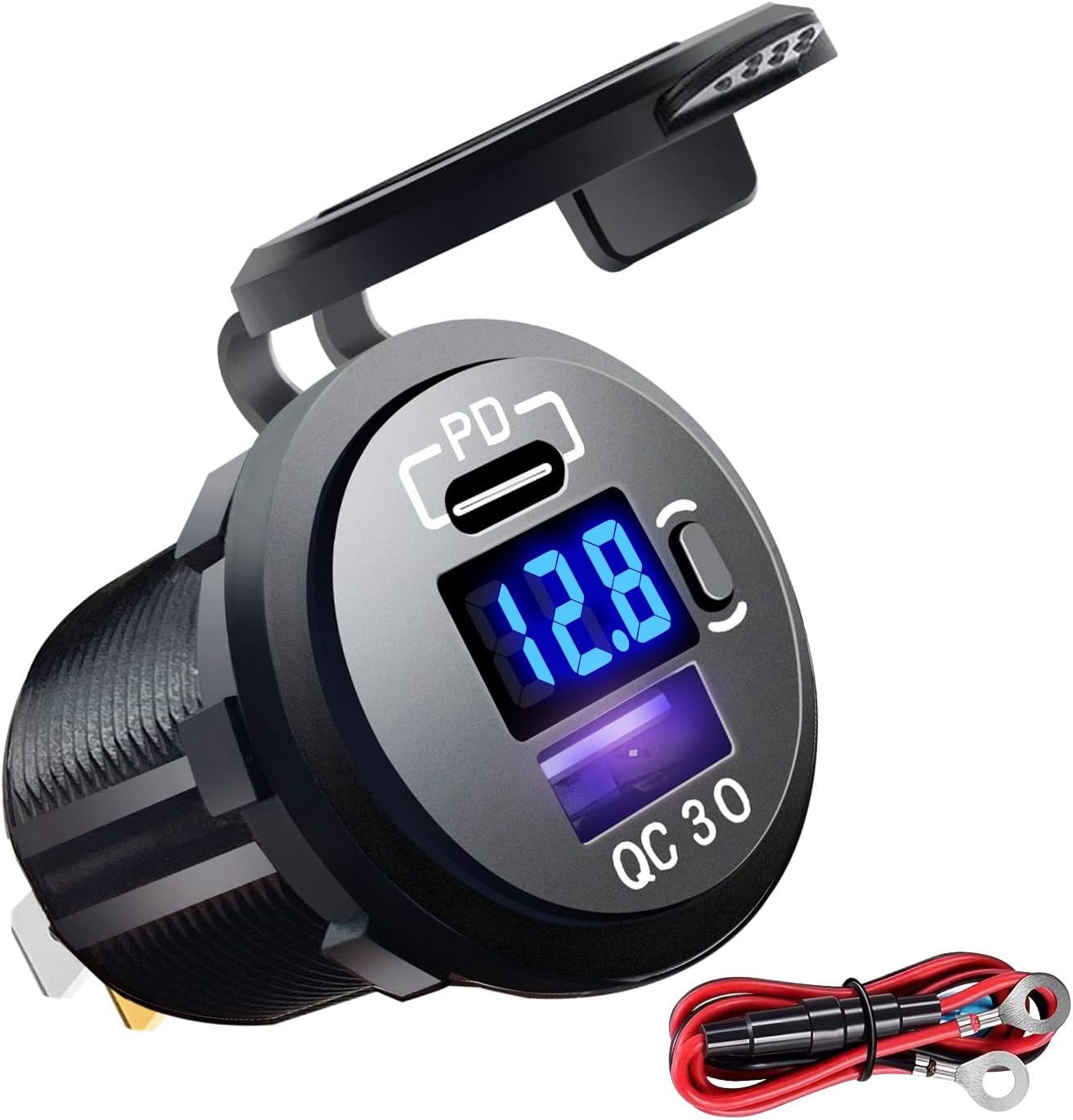 USB C Car Charger Socket,12V USB Outlet,20W PD Type C and 18W QC 3.0 ...