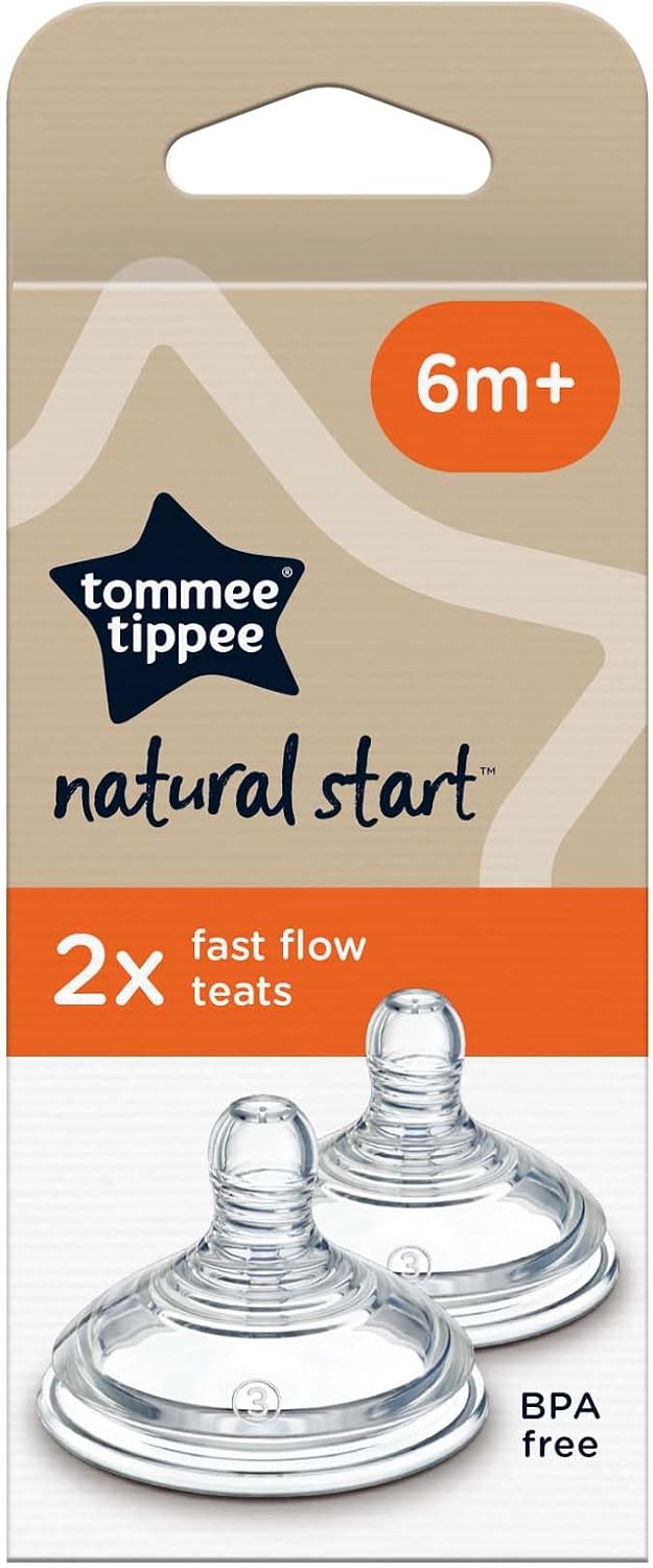 Tommee Tippee Natural Start Baby Bottle Teats, Fast Flow, 6+ Months ...