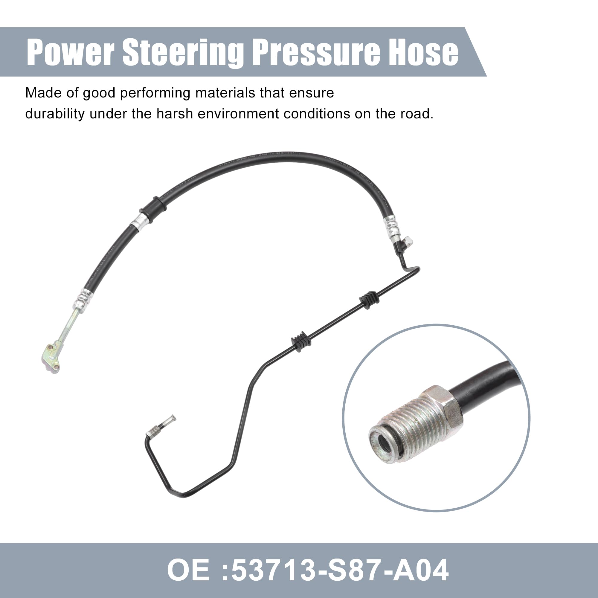 X AUTOHAUX No.53713-S87-A04 Power Steering Pressure Line Hose Assembly ...