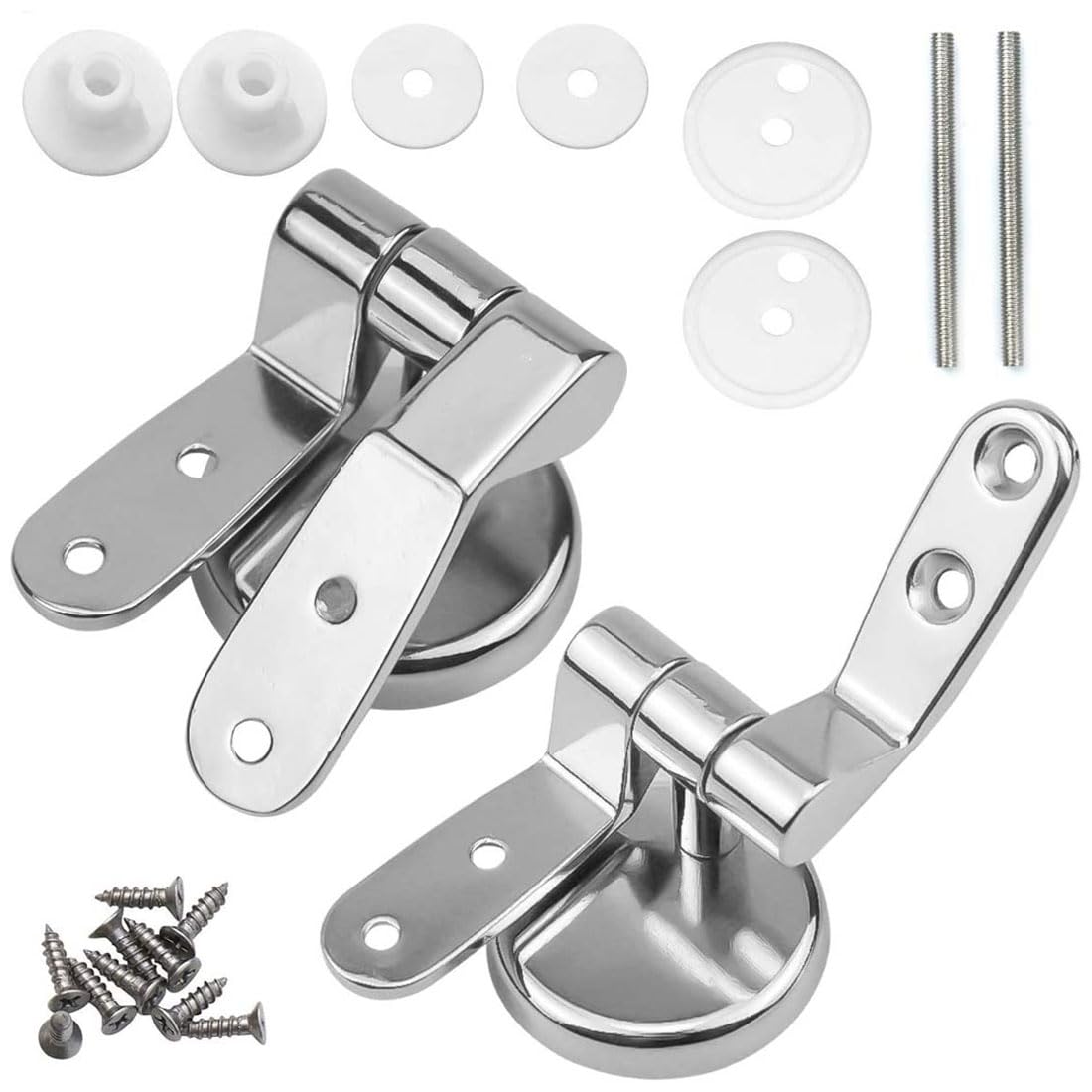 LEEQBCR 2 x Stainless Steel Toilet Seat Hinges, Toilet Seat Hinge Pair ...