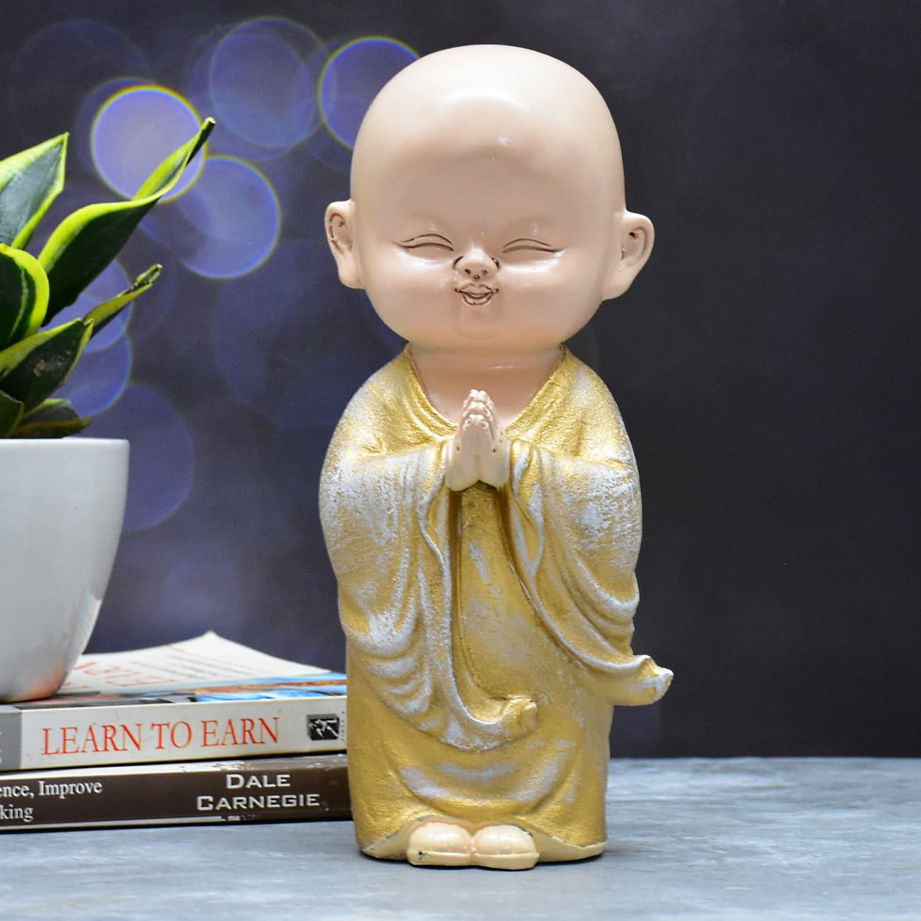 Buy Namaste Monk for Gift, Table Decor : Golden (25x10x10 CM) Online at ...