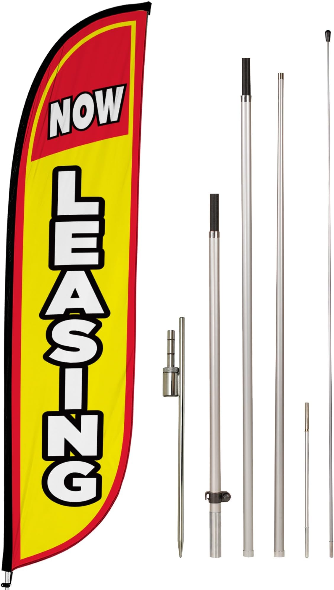 Amazon.com: Now Renting Windless Swooper Flag Kit Feather Banner Sign ...