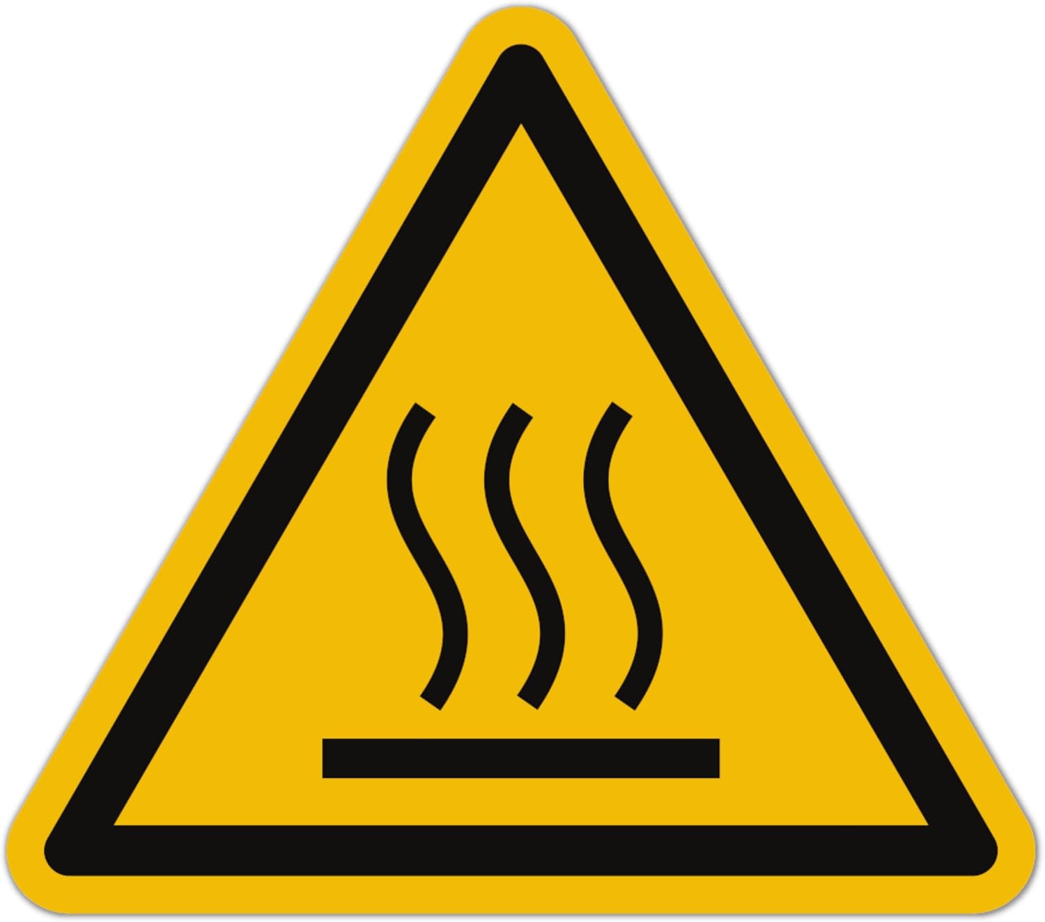 Vorsicht Heiß Aufkleber (15 Stück, 50 mm) - Gefahrensymbole Warnung vor ...