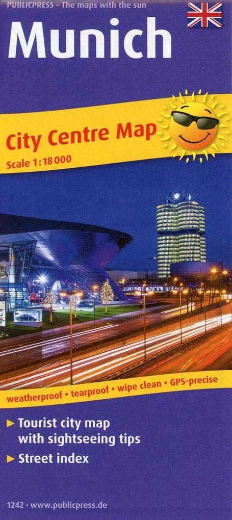 Munich City Centre Map . 1:18 000: Tourist City Centre Map with ...