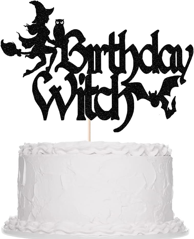 Amazon.com: Sleyberoy Birthday Witch Cake Topper - Halloween Horror ...