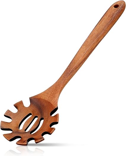Amazon.com: Spaghetti Spoon Wooden Pasta Spoon with Teeth Spaghetti ...